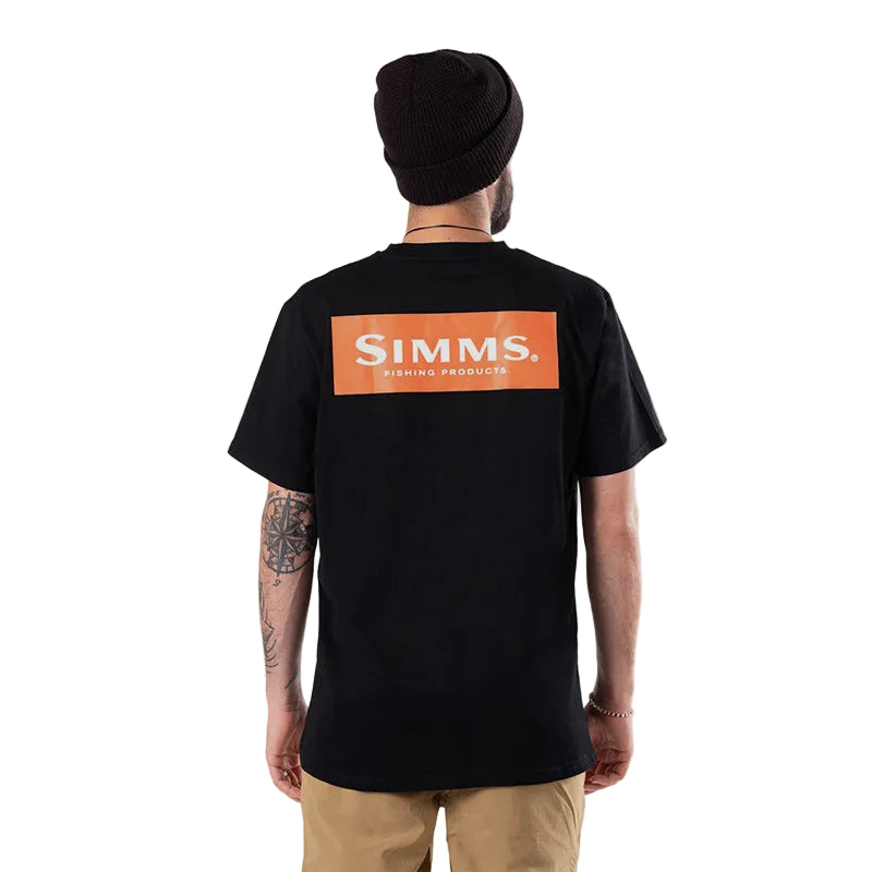 Simms Logo Tee - Black – Manic Tackle Project