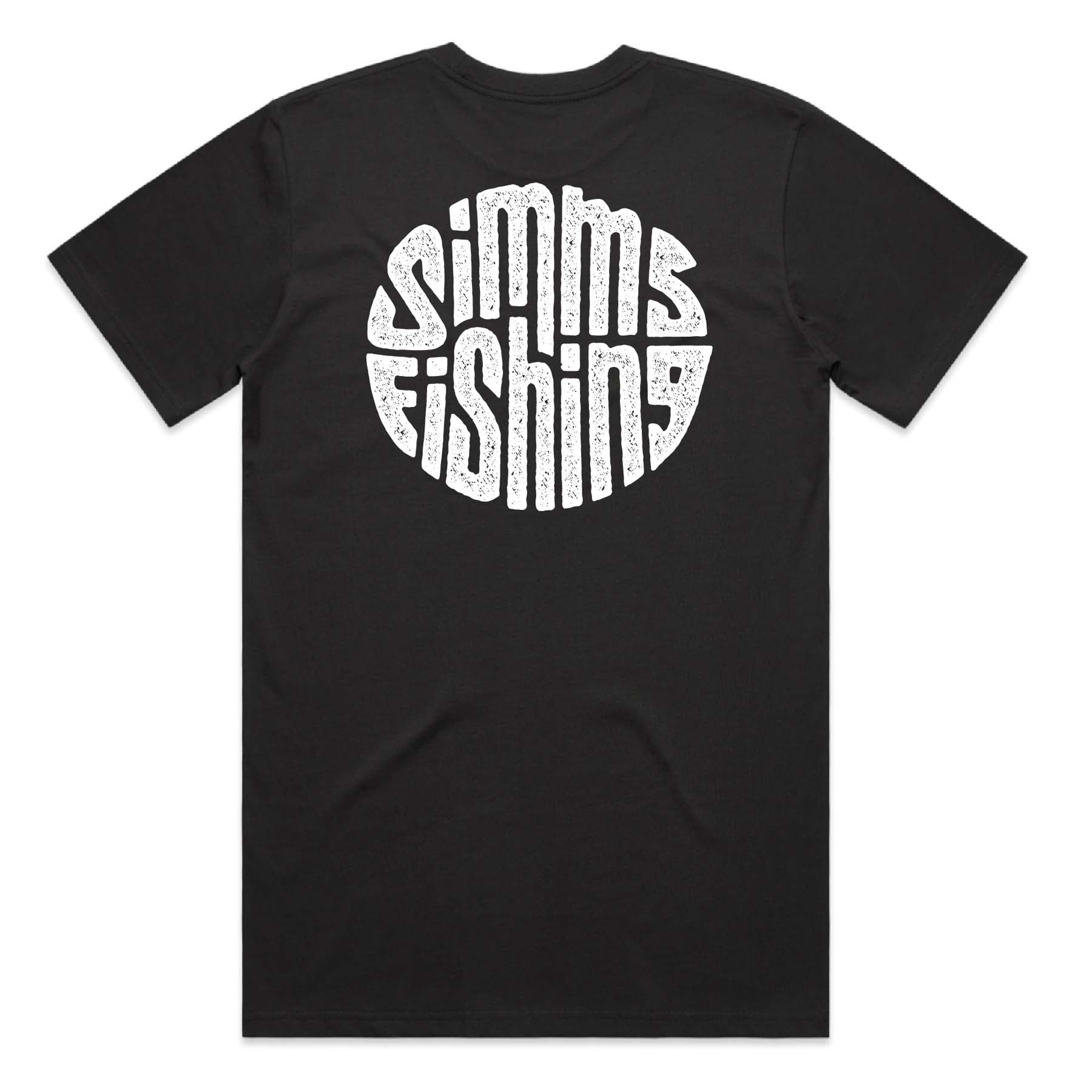 Simms Logo Tee Roundabout | Black – Manic Tackle Project