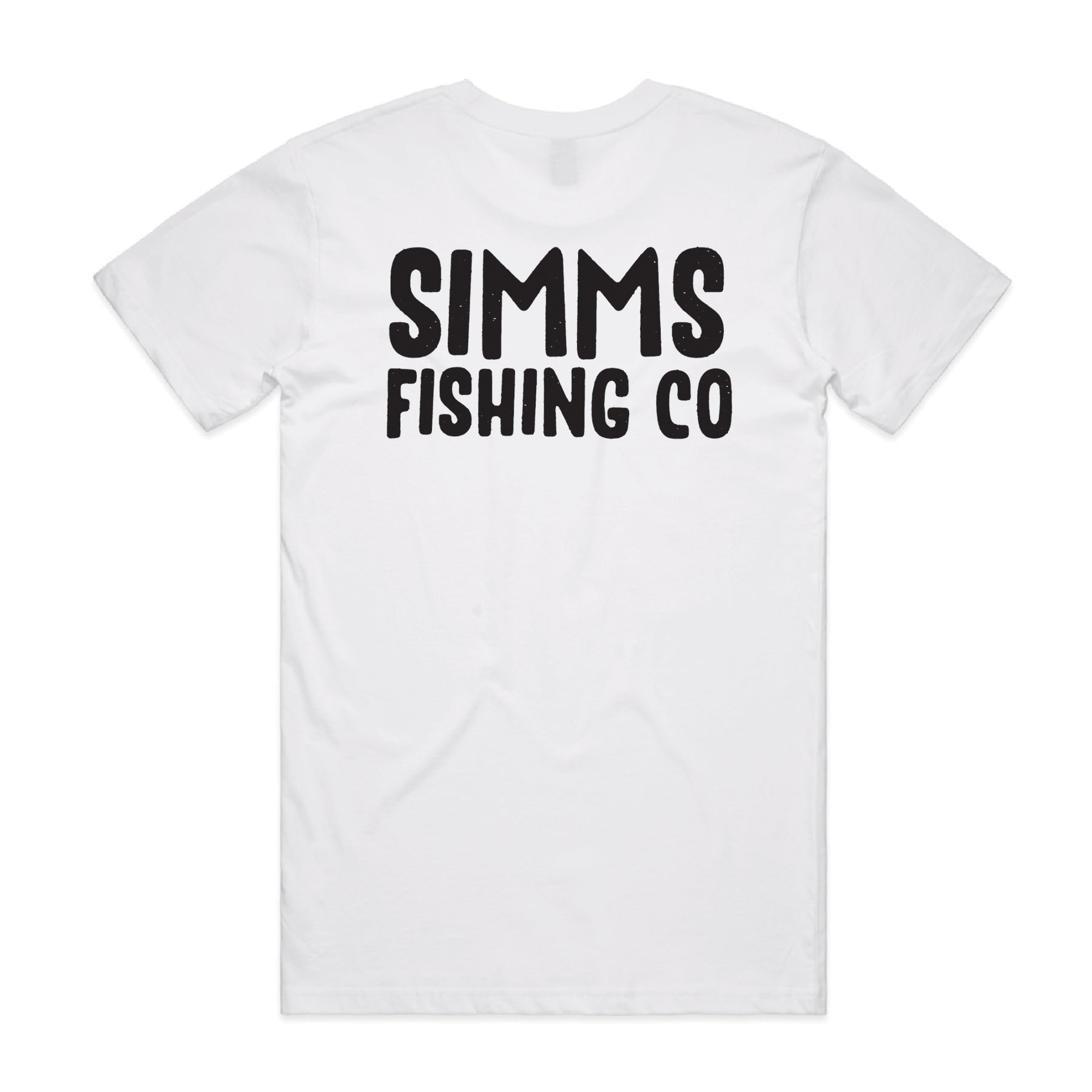 Simms Logo Tee Throwback | White – Manic Tackle Project